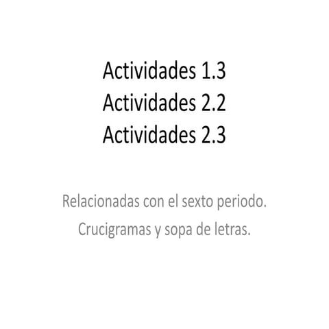 ACTIVIDADES SEXTO PERIODO | PPTX