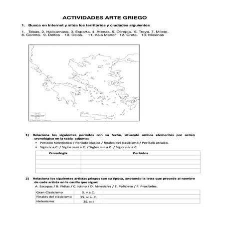 Actividades arte griego | PDF