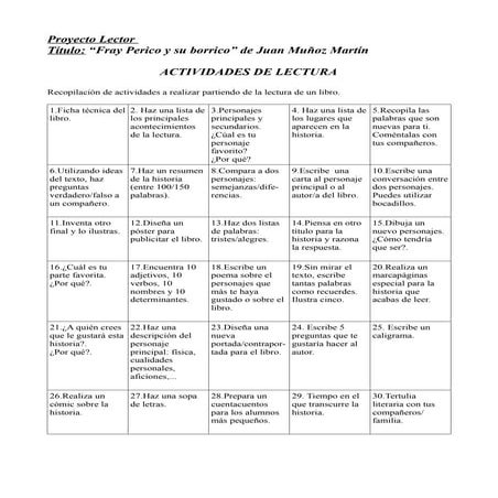 Actividades de lectura | PDF