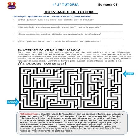 Actividades de tutoria semana08 | DOCX