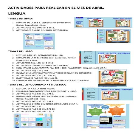 Actividades para el mes de abril | PDF
