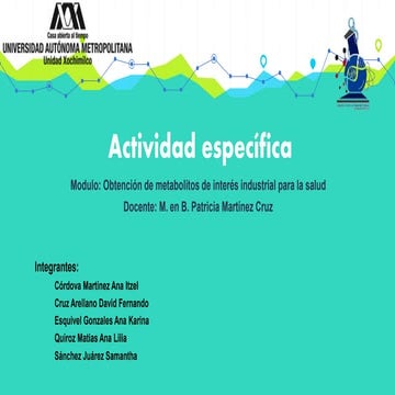 Actividad especifica de la cutinasa | PPTX