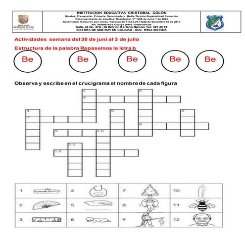 Actividades ingles las frutas | DOCX