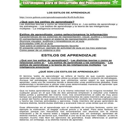 Actividad estilos de aprendizaje | PDF
