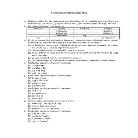 Actividades unidad 1 | PDF