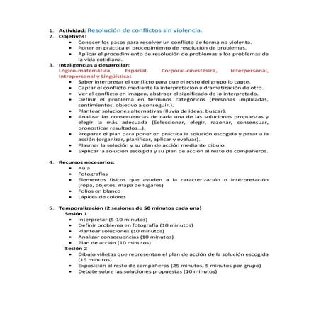 Actividad resolucion de conflictos | DOCX