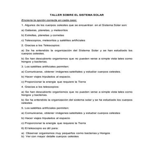 Examen sobre el viaje solar | PDF