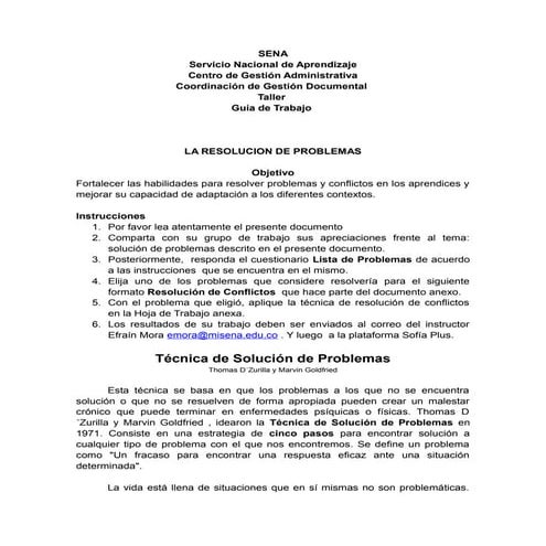 Actividad solución de problemas | DOC