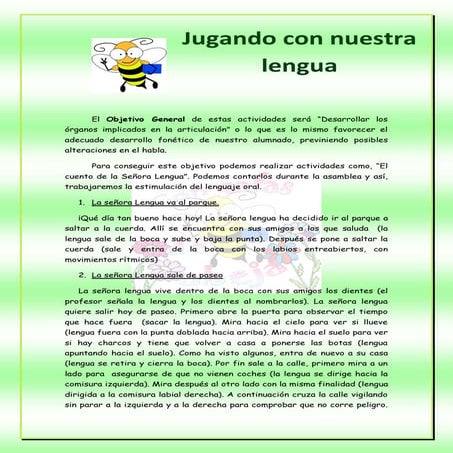 Actividad como desarrollar los órganos articulatorios | PDF