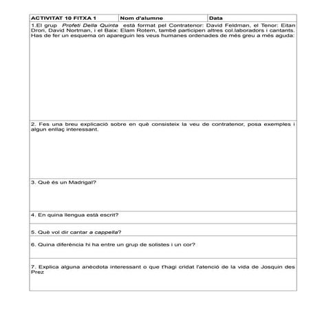 Activitat 10 fitxa 1 | PDF