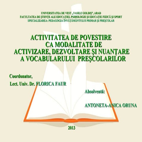 Activitatea de povestire prezentare | PPT