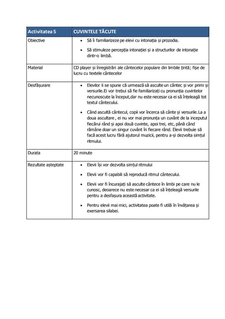 Planificare calanderistica initiere vocala | PPT