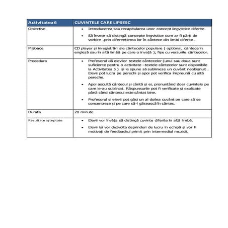 Activitate lingvistica 6 | DOCX