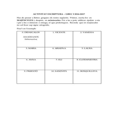 Activitat escriptura | PDF