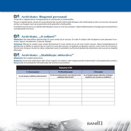 Activitati bugetul personal stabileste obiective | PDF