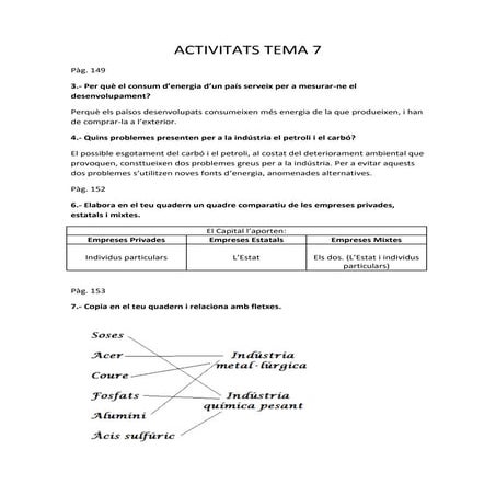 Activitats tema 7 | PDF