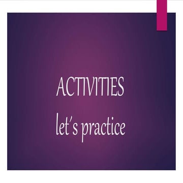 Activities | PPT
