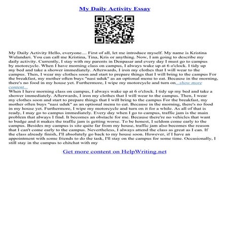 Activities Essay | PDF