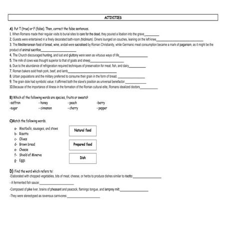 Activities food in the Roman Empire | PPT