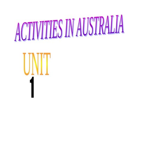 Activities in australia | PPT