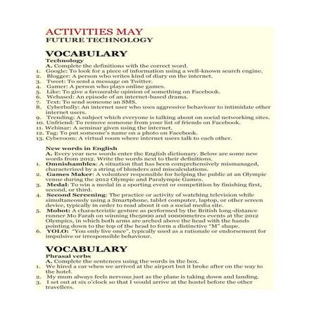 ENGLISH IS FUN - UNIT 4 summarized vocabulary | PDF