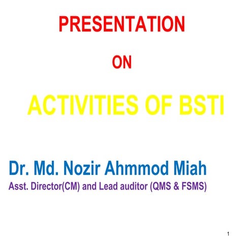 BSTI Certification Course | PPT