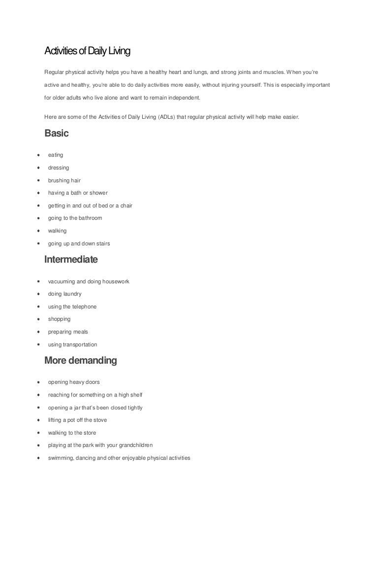 Activities Of Daily Living activities-of-daily-living