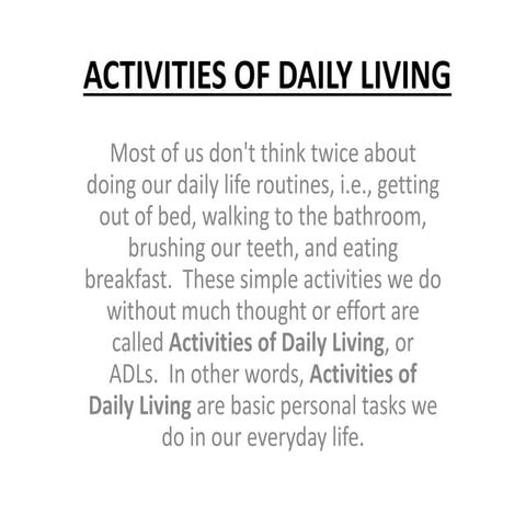 Activities of daily living | PPTX