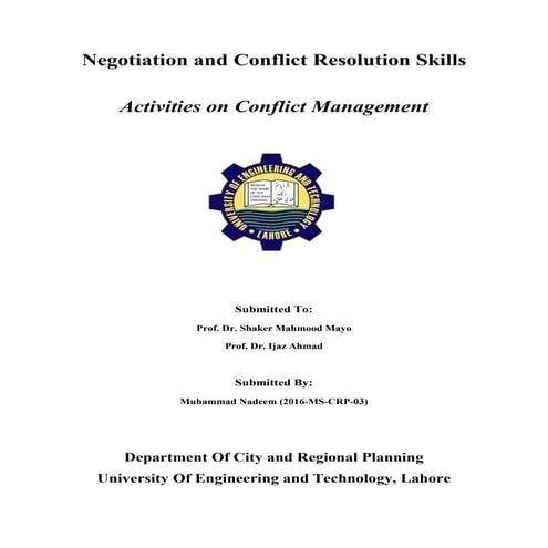 Activities on conflict management | PDF