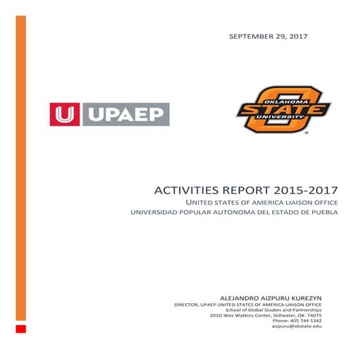 Activities Report UPAEP Liaison Office 2015 2017 | PDF