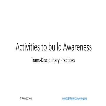 Activities to build awareness | PPTX | Science