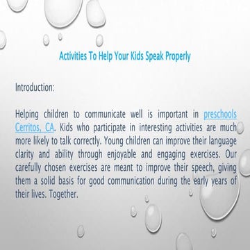 Activities To Help Your Kids Speak Properly | PPT