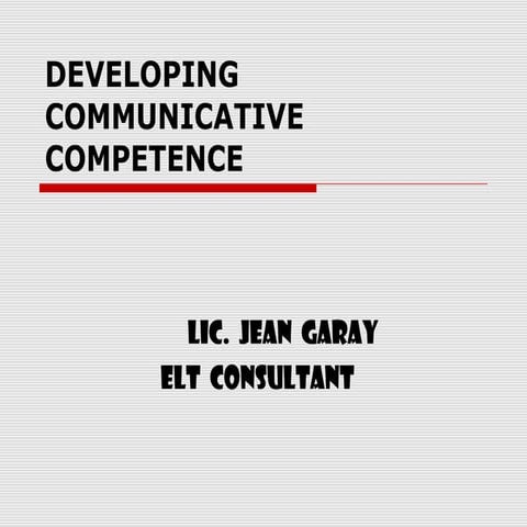 Activities to promote communicative competence | PPT