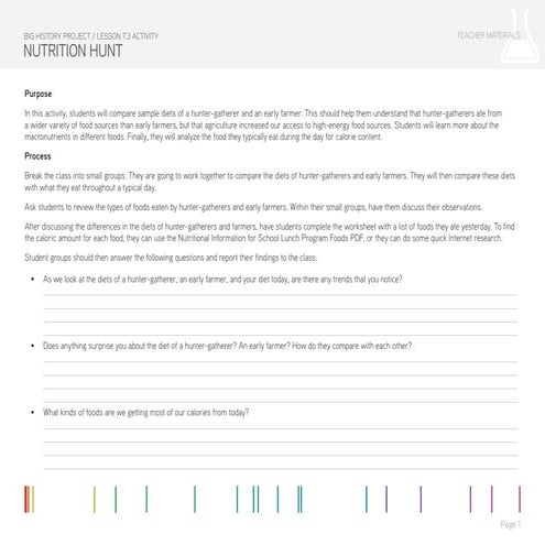 Lesson 7.3 Activity: Nutrition Hunt | PDF