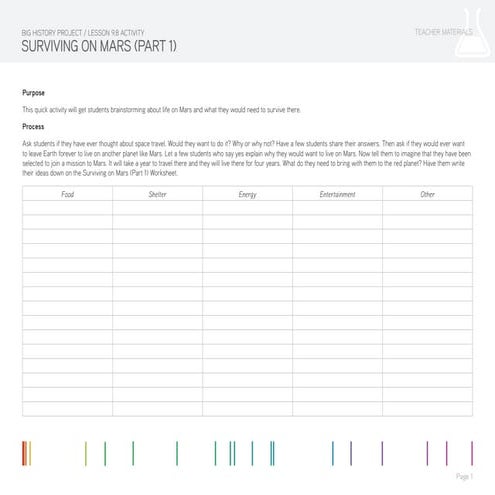 Lesson 9.8 Activity: Surviving on Mars (Part 1) | PDF