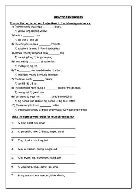 Order of adjectives | PDF