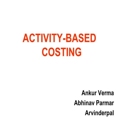 Activity based costing | PPT