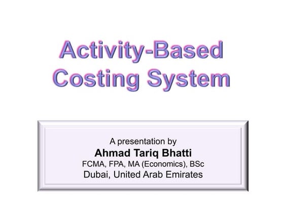 Activity based costing | PPT