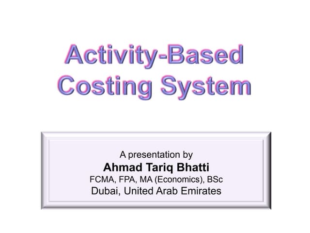 Activity-based costing A Case study | DOC