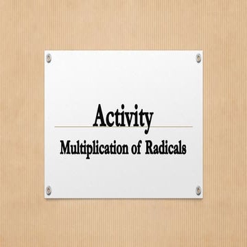 Activity multiplication of radicals | PPTX