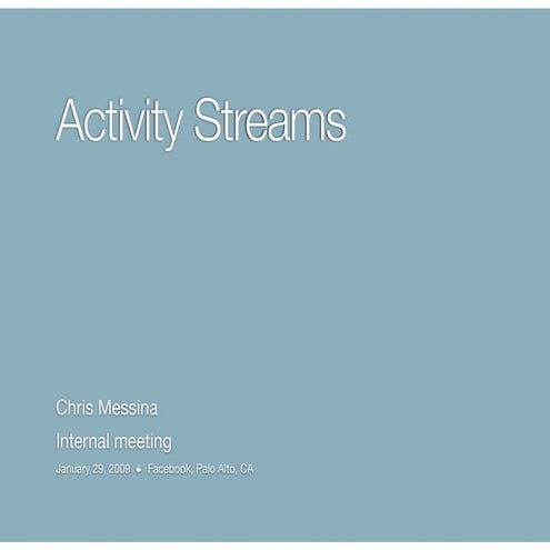 Activity Streams | PDF