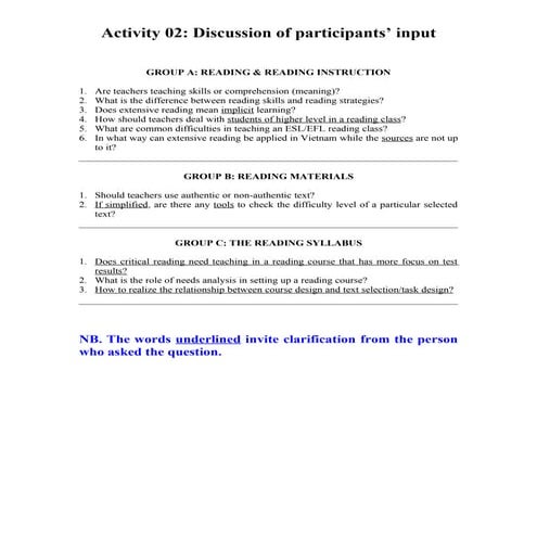 Activity 02 Discussion Questions With Answers | DOC