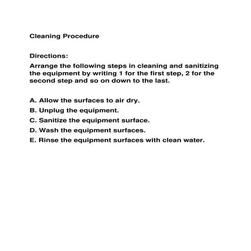 CLEANING PROCEDURE FOR HOUSEKEEPING TVLS | DOCX