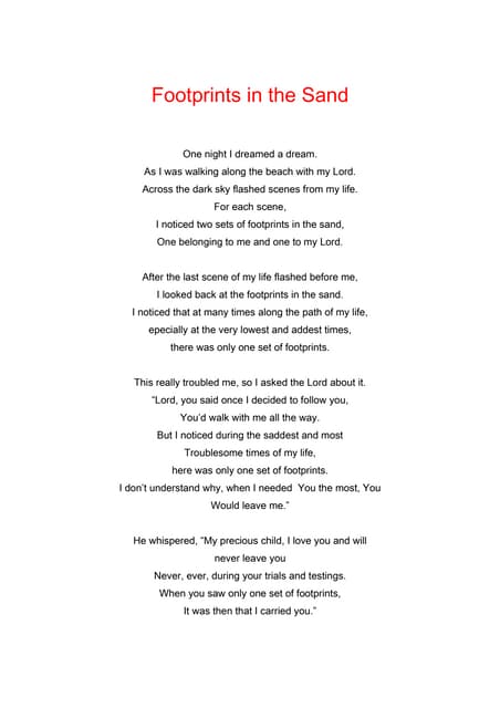 Footprints in the Sand | PDF