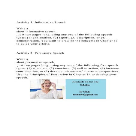 Activity 1 Informative SpeechWrite a short informative sp | DOCX