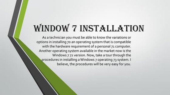 Windows 7 installation step by step | PDF