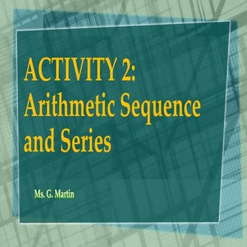 Activity sequence and series | PPTX