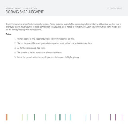 Big Bang Snap Judgment | PPT