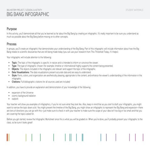 Lesson 2.4 Activity: Big Bang Infographic | PDF