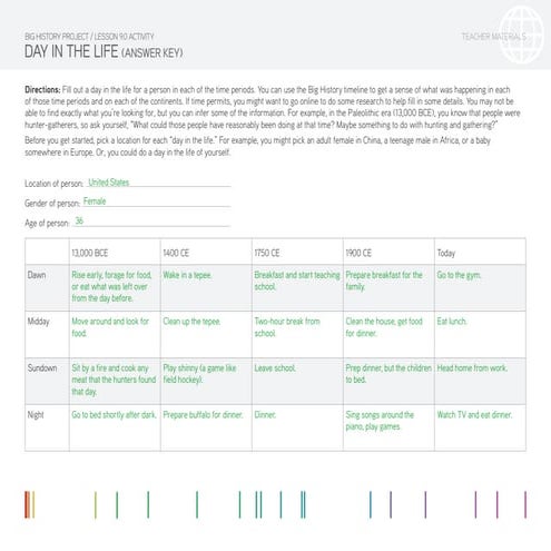 Lesson 9.0 Activity: A Day in the Life | PDF